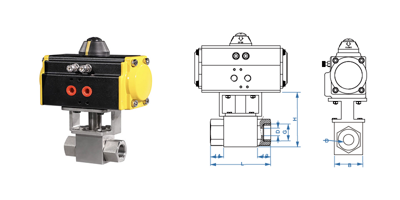 Pneumatic High-Pressure 2-Way Ball Valve | Air Actuated Control